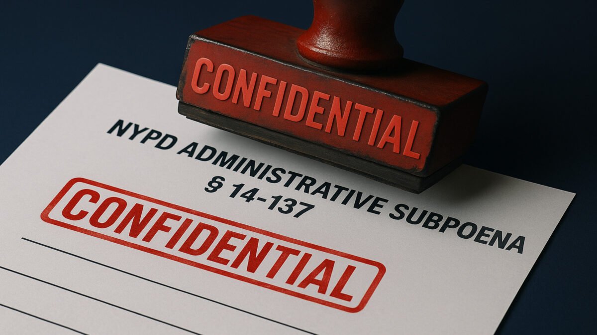 Subpoena Without Scrutiny: How NYPD’s Administrative Code § 14-137 ...
